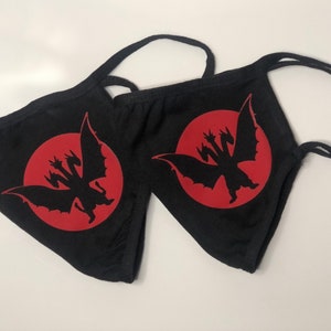 King Ghidorah & Mothra Face Masks | Godzilla Kaiju | Reusable Black ...