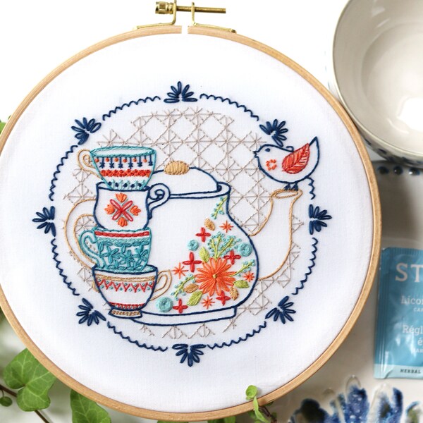 Tea Embroidery - Etsy