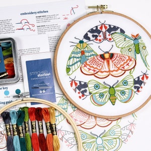 Hand Embroidery Kit, Moths, Hoop Art, Mom Gift, Gift for Friend - Etsy