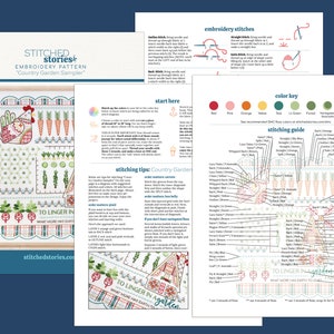 Traditional Embroidery Stitch Sampler, Embroidery Kit, Country Garden ...