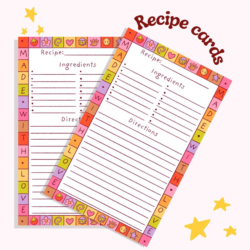 Printable Recipe Cards - Etsy