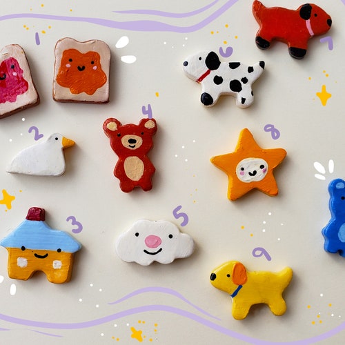 Purple Full Moon Cute Handmade Polymer Clay Pin Badge - Etsy