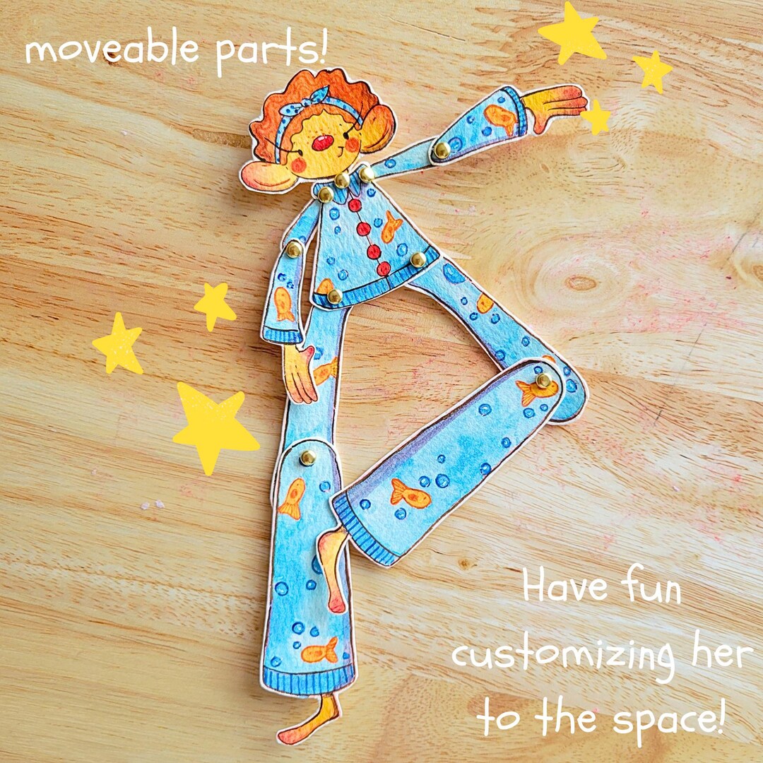 Pajama Girl Paper Doll - Cute and Fun Watercolor Artwork - Etsy