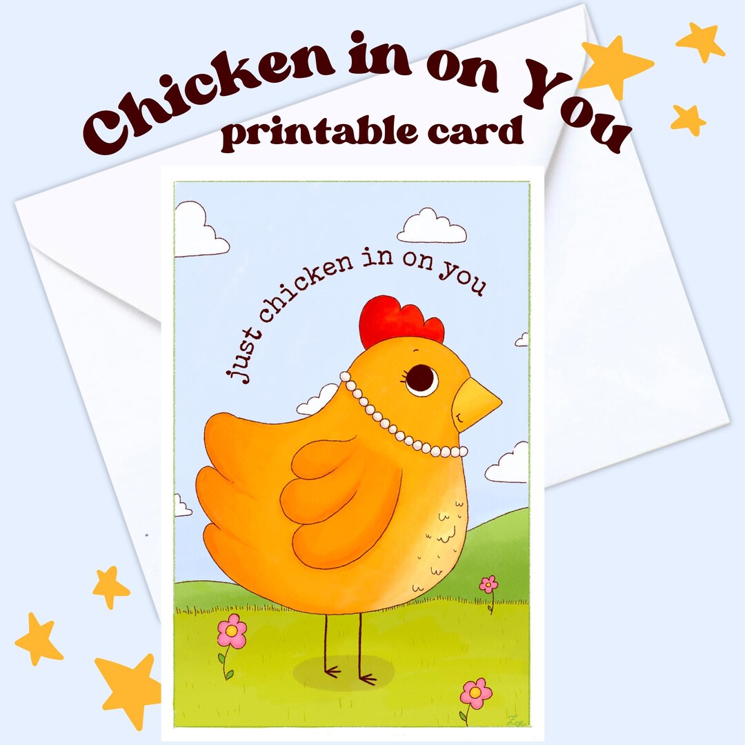 Just Chicken in on You Stationery Letter Paper Printable Pdf Greeting ...
