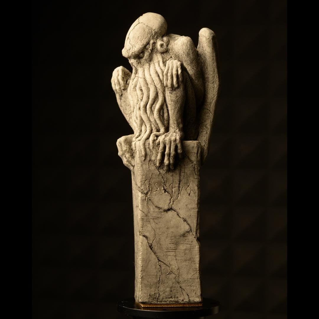 Handmade Cthulhu Idol Cthulhu Mythos Concrete Statute H.p.lovecraft Call of Cthulhu Gargoyle ...