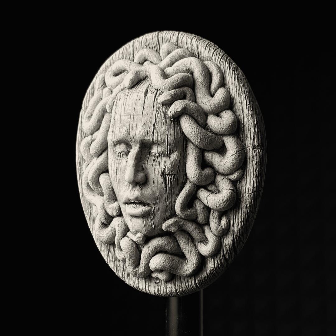 Handmade Concrete Medusa Gorgon Sculpture Gargoyle Wall Plaque Gothic ...