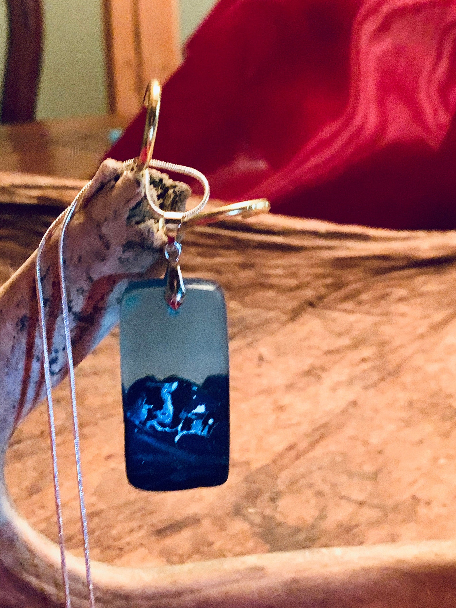 Black Mountain Clay Pendant Necklace - Etsy UK
