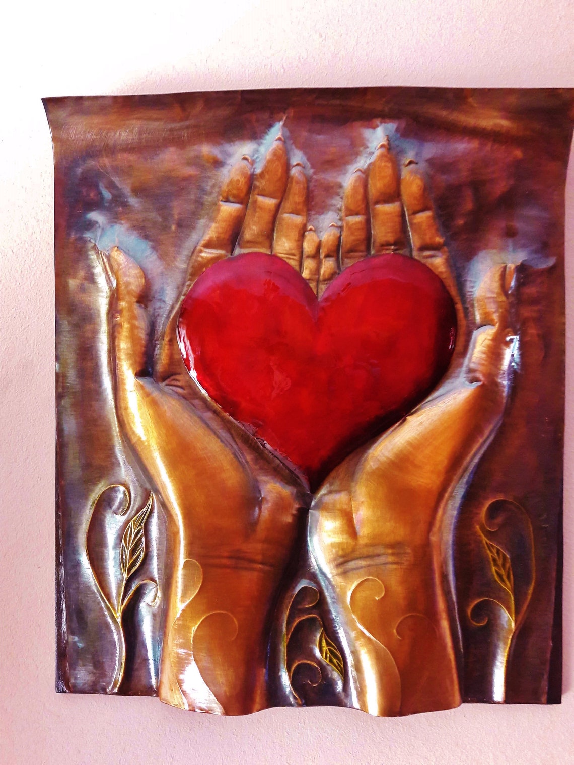 KEEP YOUR HEART Warm and Safe. 3D handmade product made of | Etsy