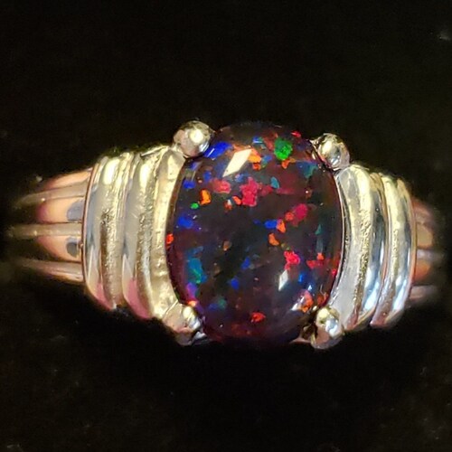 Black Cherry Opal Ring See Video for Red Fire 10x12mm Lab - Etsy