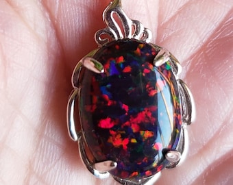 Black Cherry Opal Necklace - Etsy