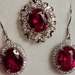 Deep Red Ruby Necklace/earring Set, See Video 8x10mm Simulated Rubies ...