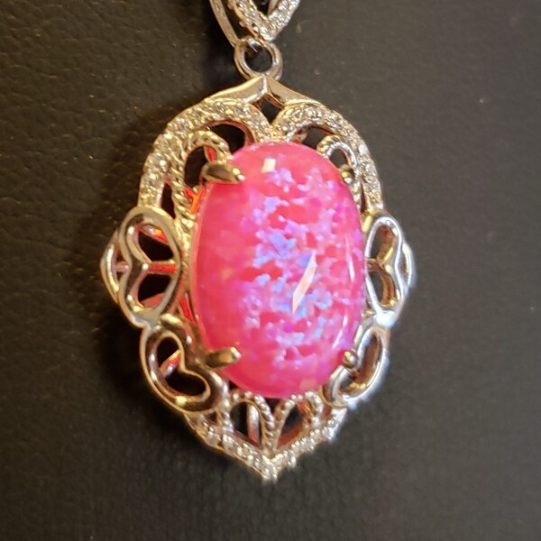 Pink Opal Necklace - Etsy