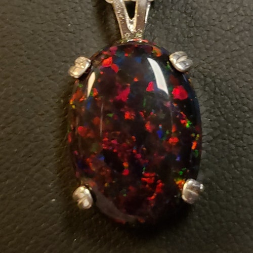 Big Black Cherry Opal Ringsee Video Big 10x14mm Lab Created - Etsy