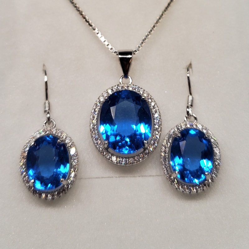 Blue Topaz Earrings - Etsy