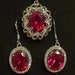 Deep Red Ruby Necklace/earring Set, See Video! 8x10mm Simulated Rubies ...