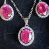 Deep Red Ruby Necklace/earring Set, See Video 8x10mm Simulated Rubies ...