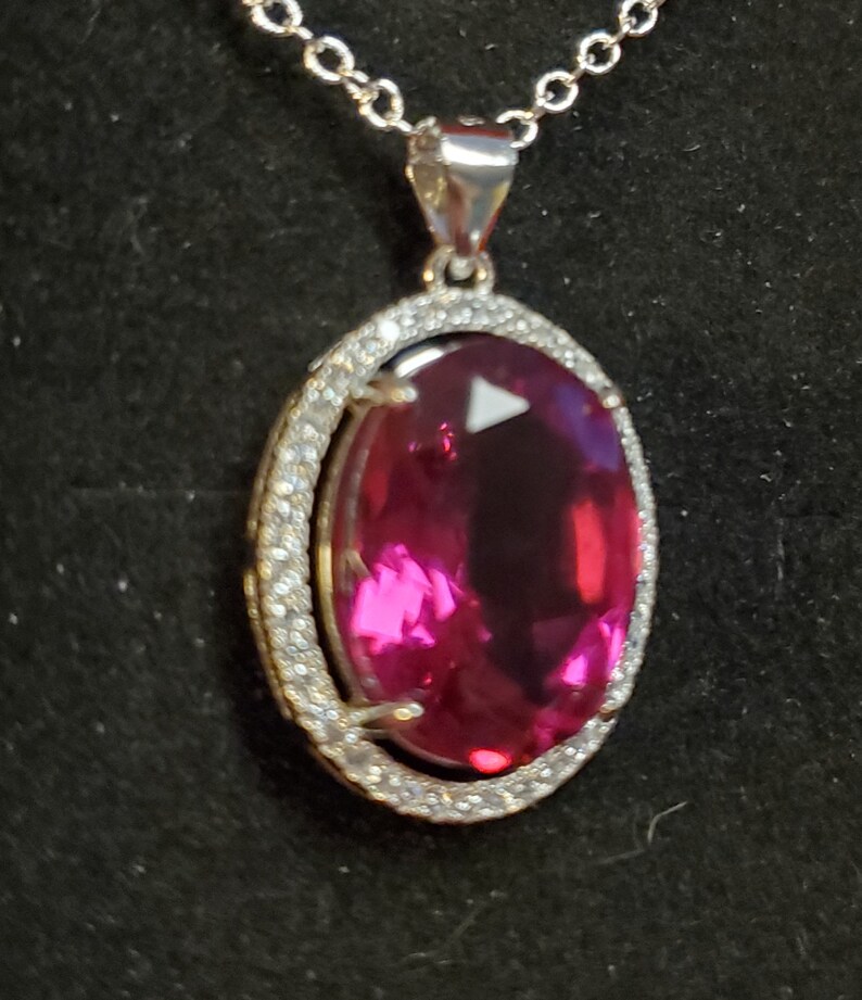 Big Ruby Necklace See Video for Brilliant Color Synthetic - Etsy