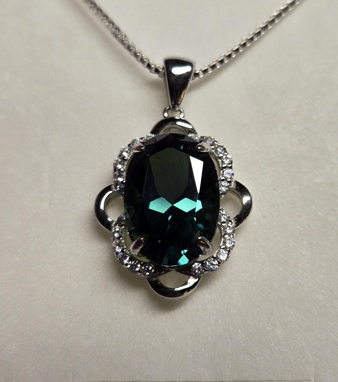 Alexandrite Color-change Necklace, See Video 10x14mm 6.7 CT Simulated ...