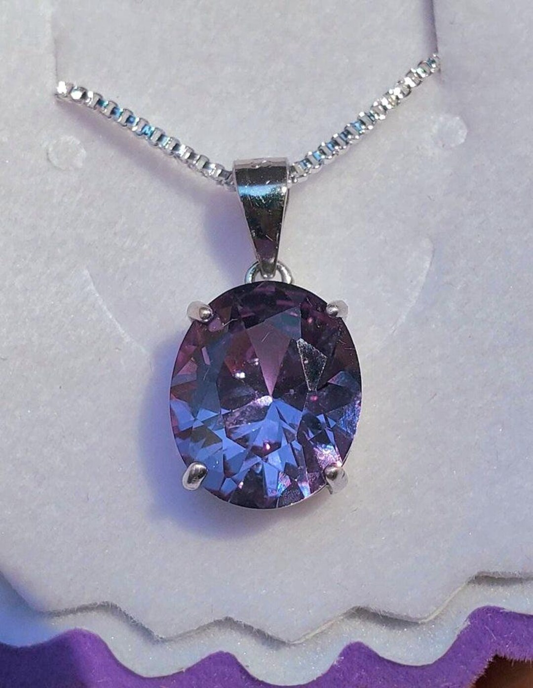Alexandrite Color-change Necklace, See Video! 10x12mm Lab Created ...