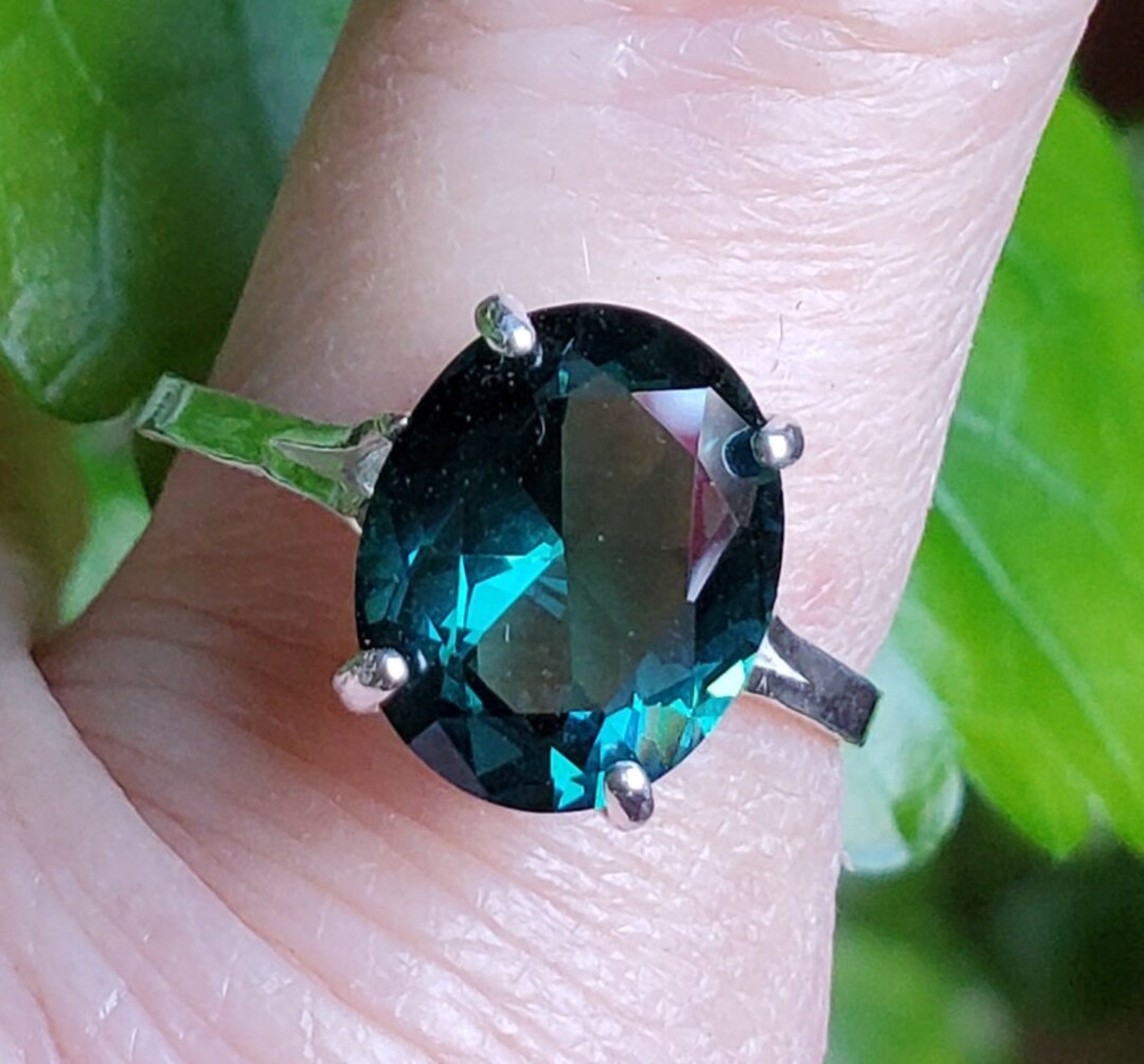 Alexandrite Color-change Ring, See Video! 11x9mm 4 Ct Synthetic Lab ...