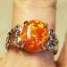 Orange Fire Opal Ring See Video. Big Firey Lab Created Opal - Etsy
