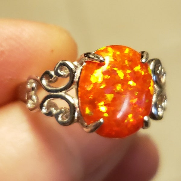 Fire Opal Ring - Etsy