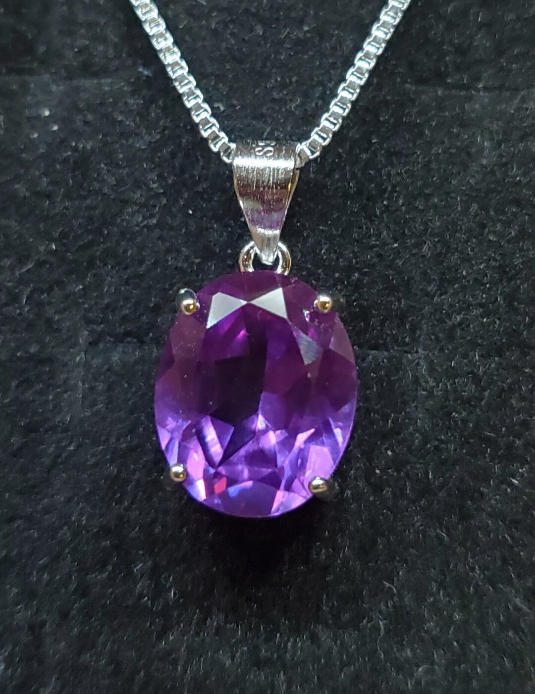 Alexandrite Necklace, 10x12mm Lab Grown Gem (no Green) Some Color ...