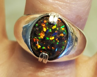 Mens Fire Opal Ring | Etsy