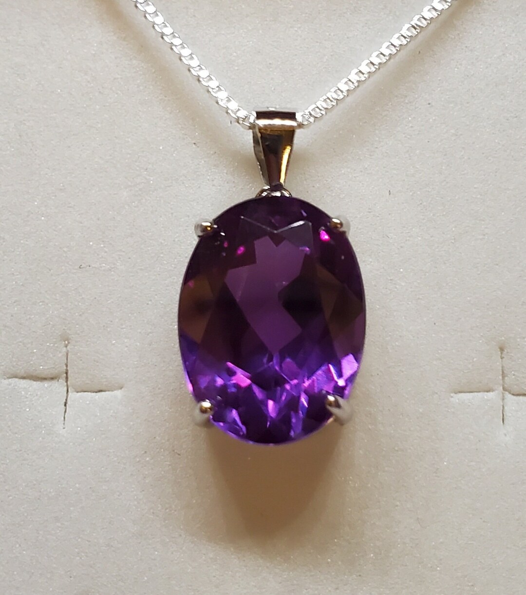 Alexandrite Necklace, See Gorgeous Color on Video! 12x16mm Lab Grown ...