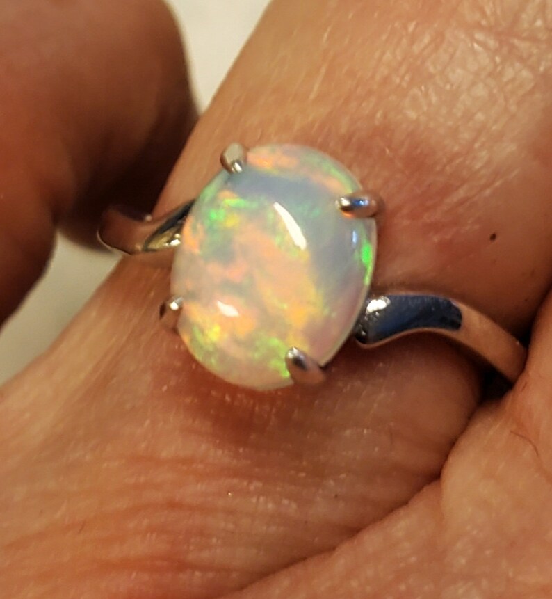 Natural Fire Opal Bypass Ring See Pretty Pink Fire on Video - Etsy