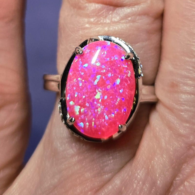 Pink Opal Ring - Etsy