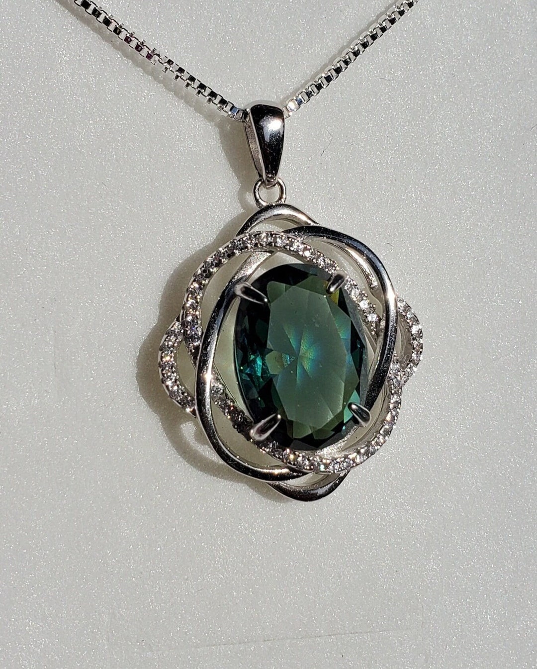 Alexandrite Color-change Necklace, See Video ! 10x14mm Synthetic ...