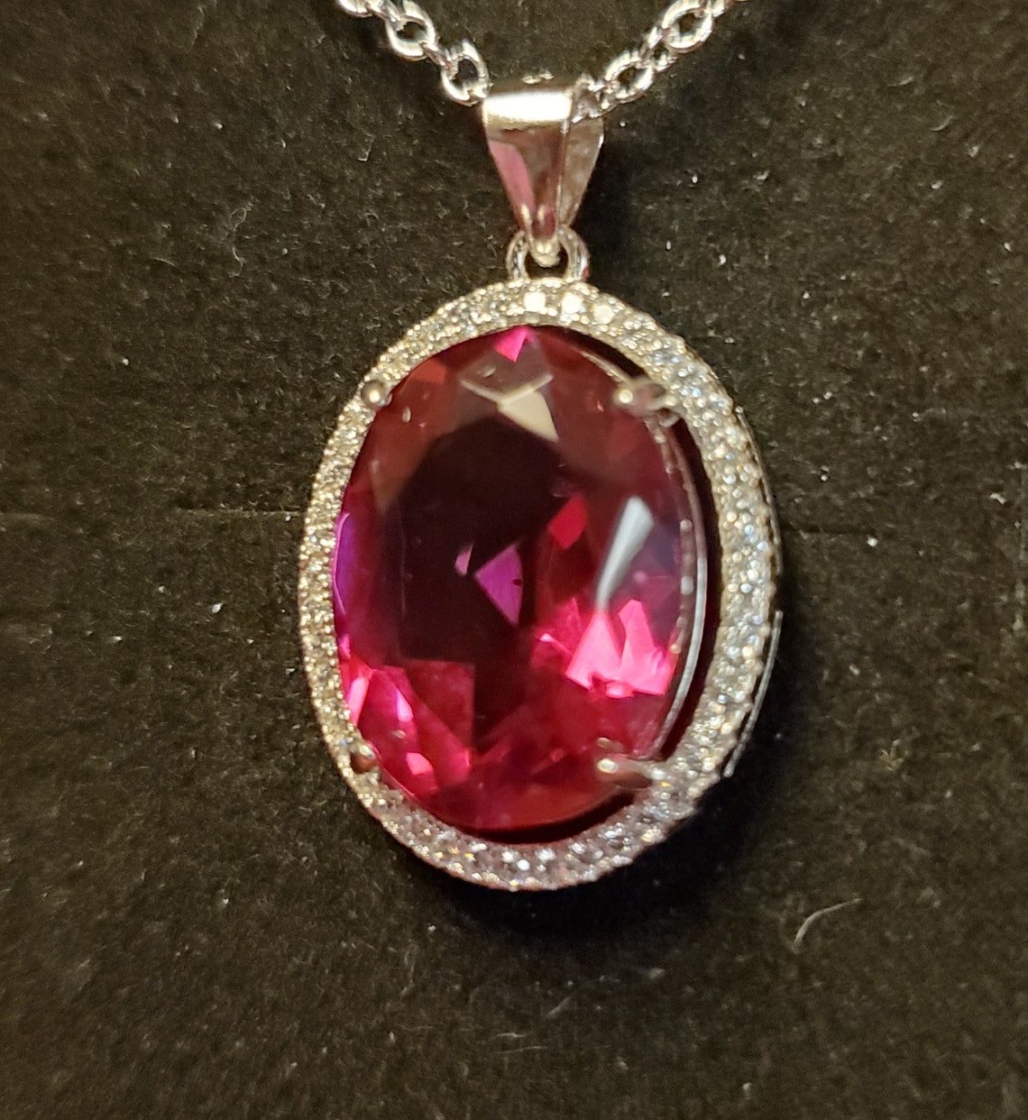 Big Ruby Necklace See Video for Brilliant Color Synthetic - Etsy