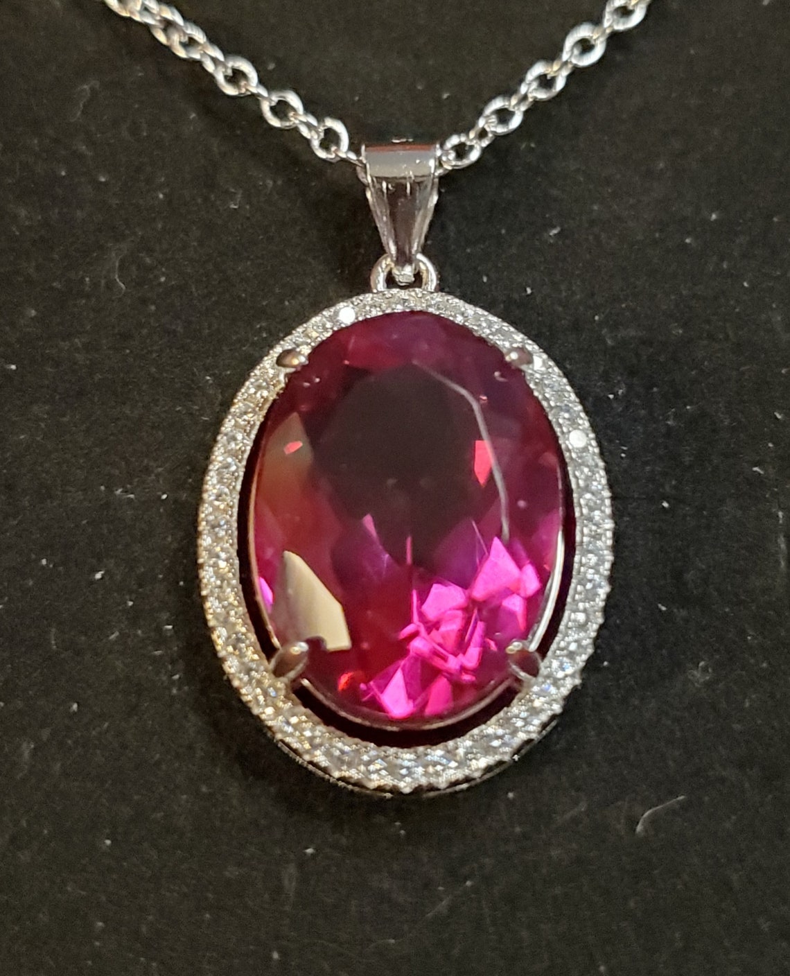 Big Ruby Necklace See Video for Brilliant Color Synthetic - Etsy