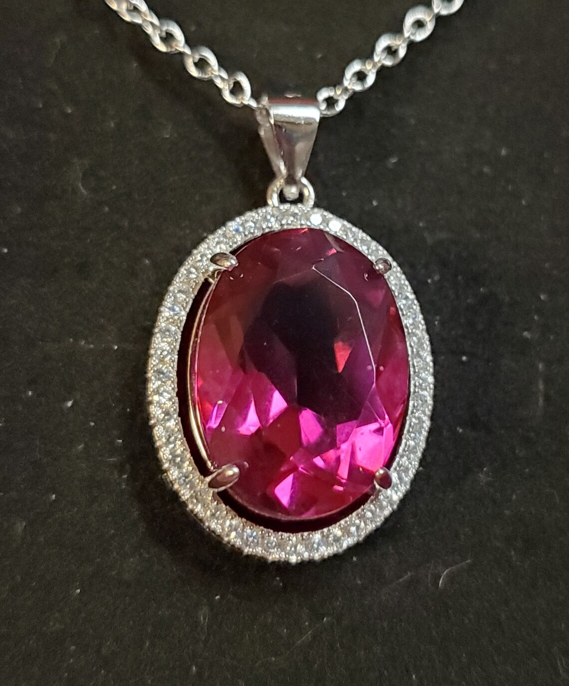 Big Ruby Necklace See Video for Brilliant Color Synthetic - Etsy