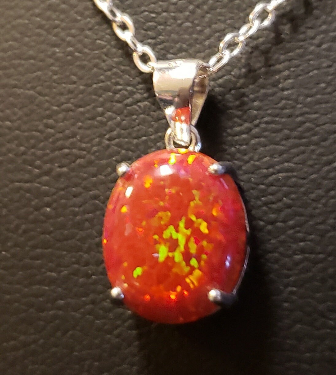 Red Fire Opal Necklace - Etsy