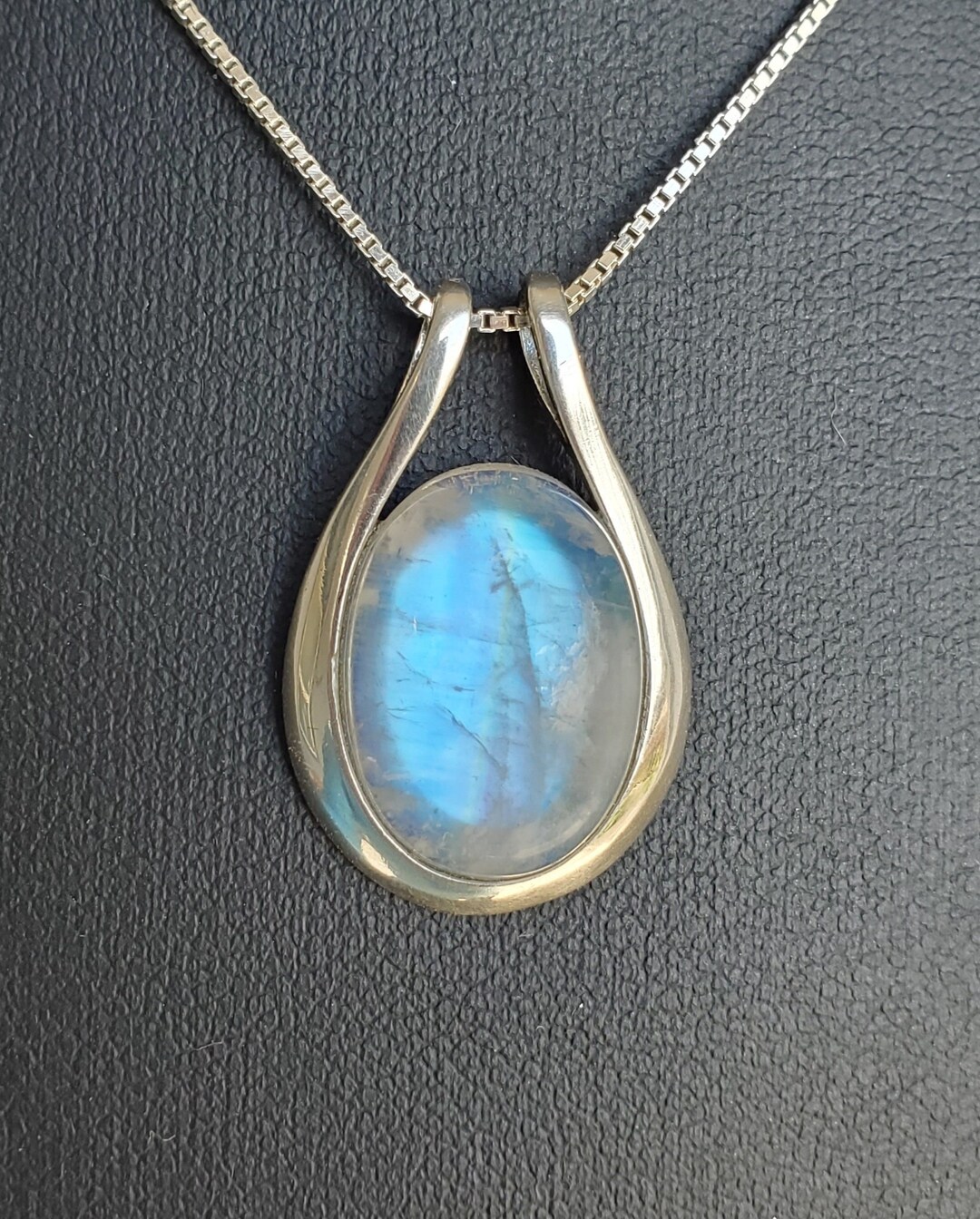 Natural Moonstone Necklace, See Example of Flash on Video! 13x18mm ...