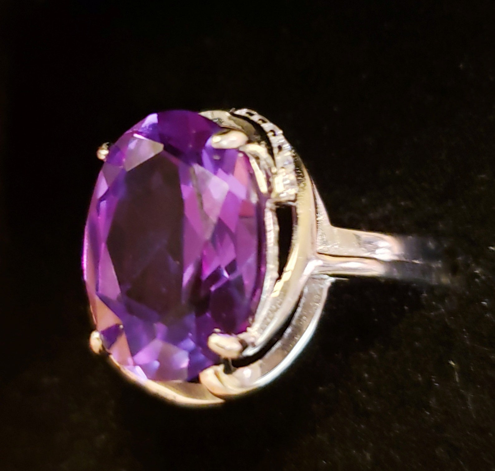 Big Alexandrite Ring, Beautiful 10x14mm Premium Synthetic Gem, 925 ...