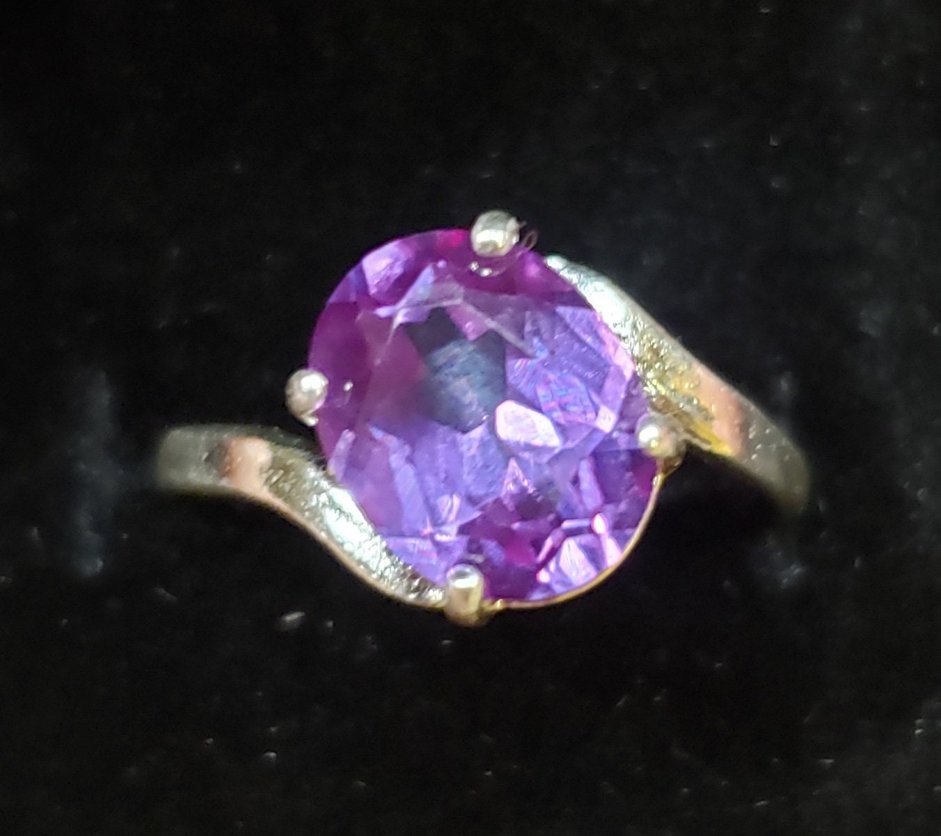 Alexandrite Ring Elegant Sterling Bypass Style. 8x10mm | Etsy