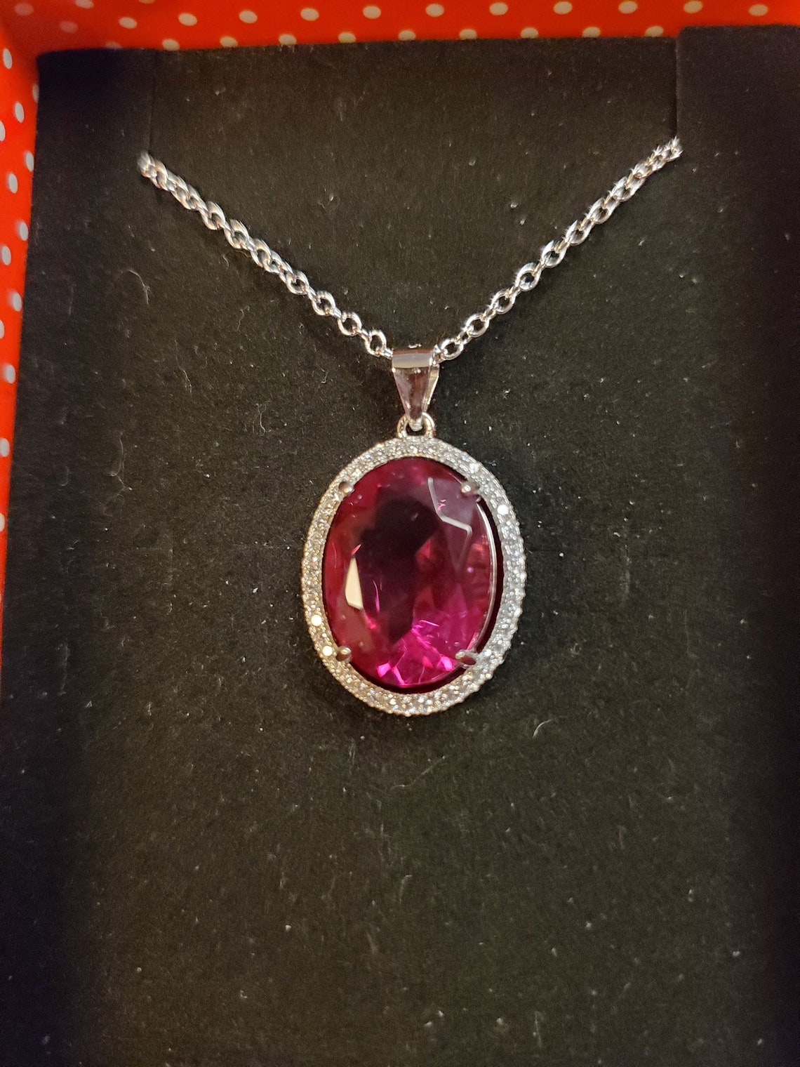 Big Ruby Necklace See Video for Brilliant Color Synthetic - Etsy