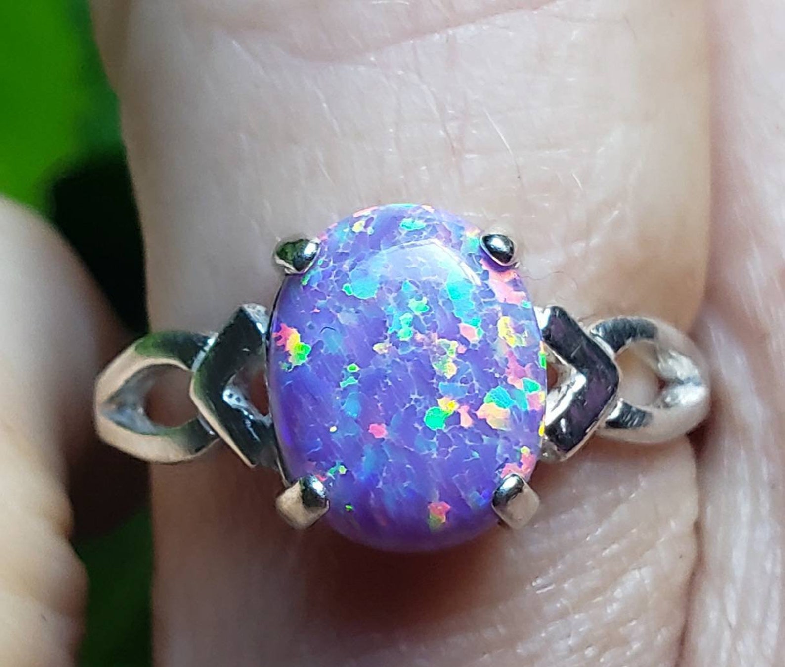 Lavender Purple Opal Ring 925 Sterling Silver Ring Size 5.5 - Etsy