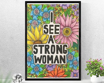 Women Strong Vintage Poster - Etsy