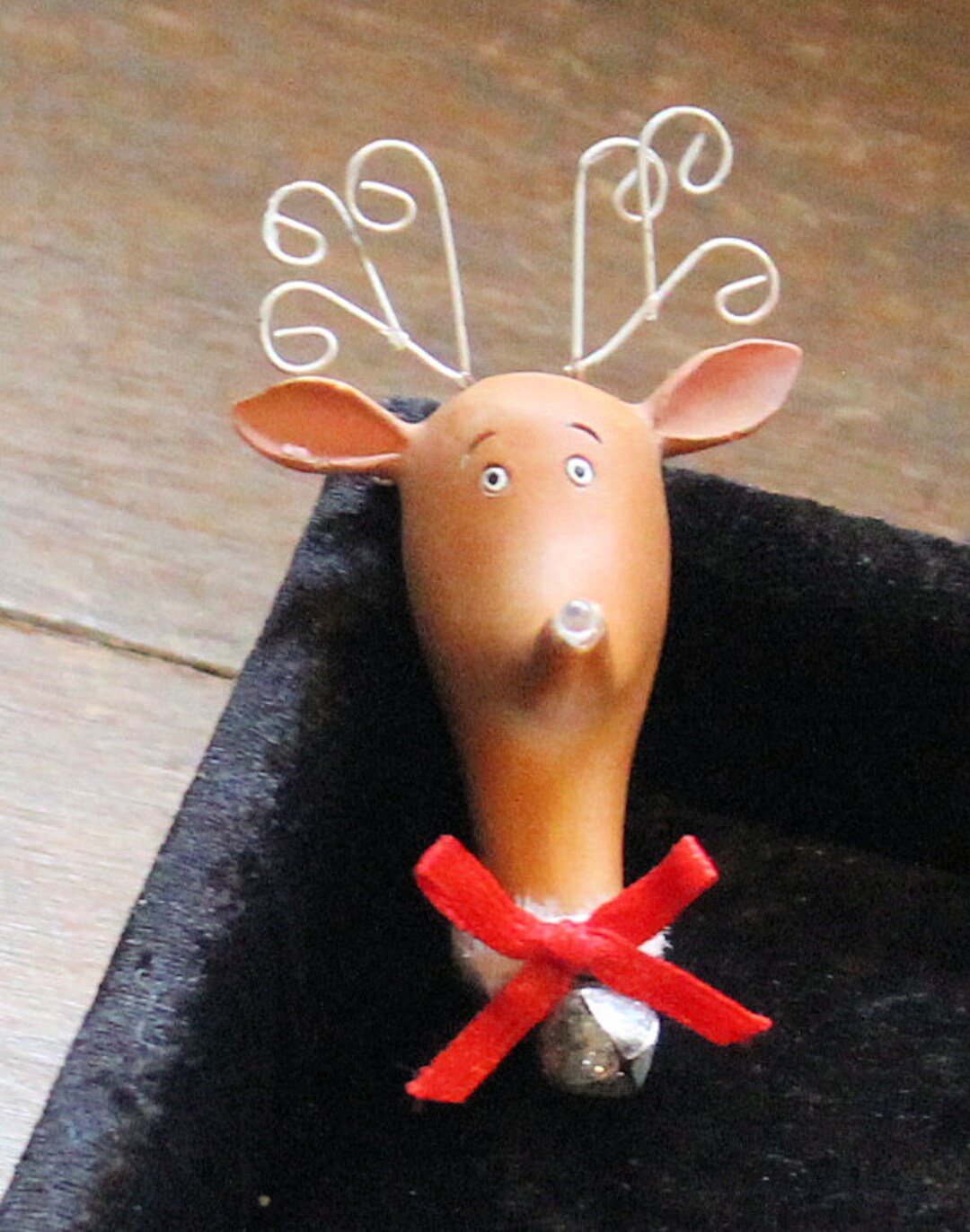 Pin of Rudolf the Red Nosed Reindeer Head With Nose That Lights Up. - Etsy