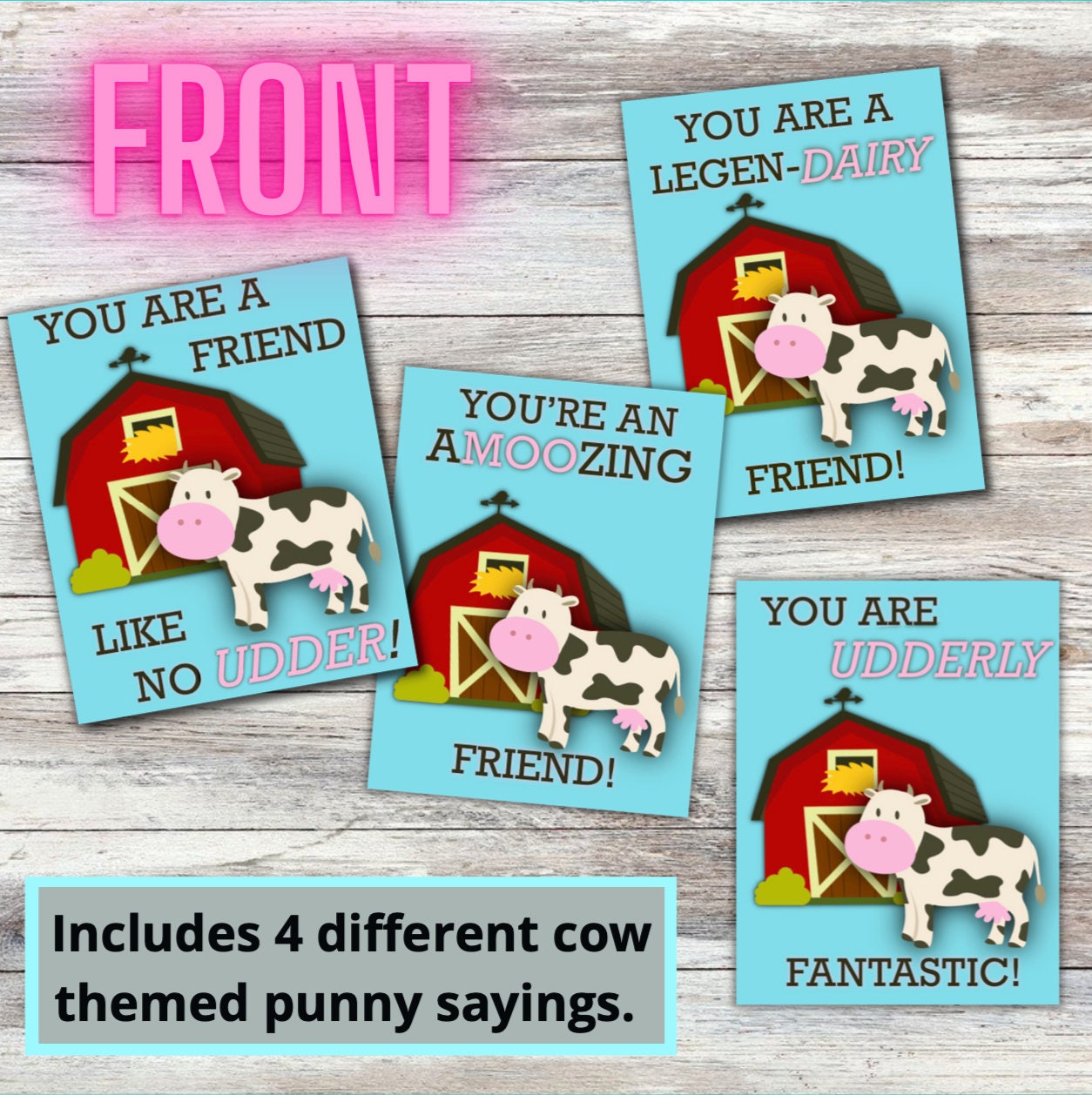 BUNDLE - Valentine's Day Cards for Kids, Farm Animal - Cow Themed, Maze ...