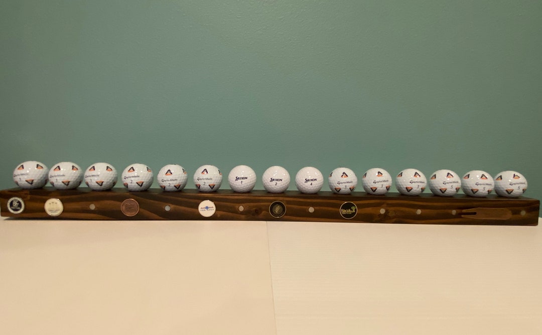 Golf Ball Display Floating Shelf, Ball Marker and Golf Divot Display - Etsy