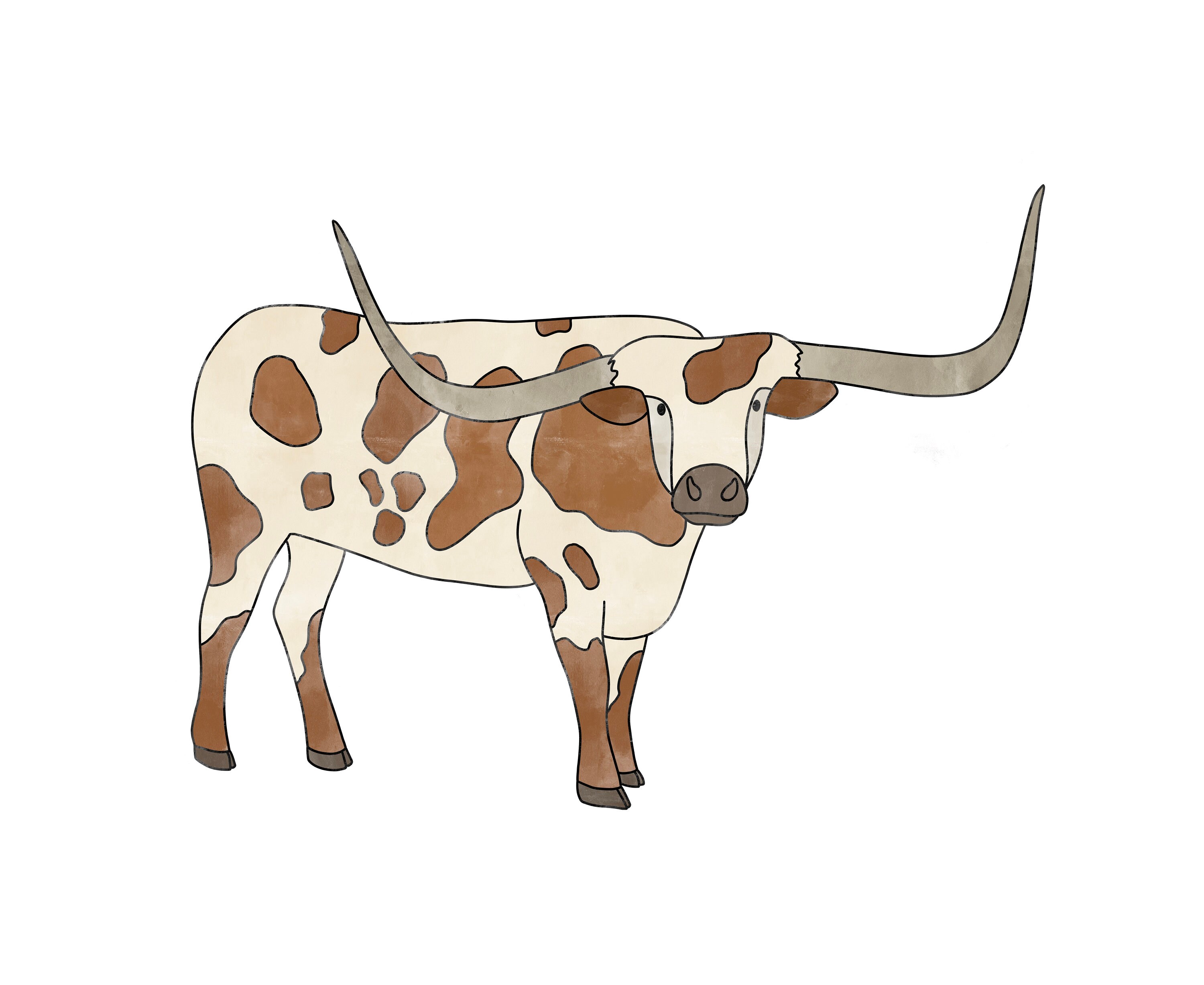 Longhorn Digital Print - Etsy
