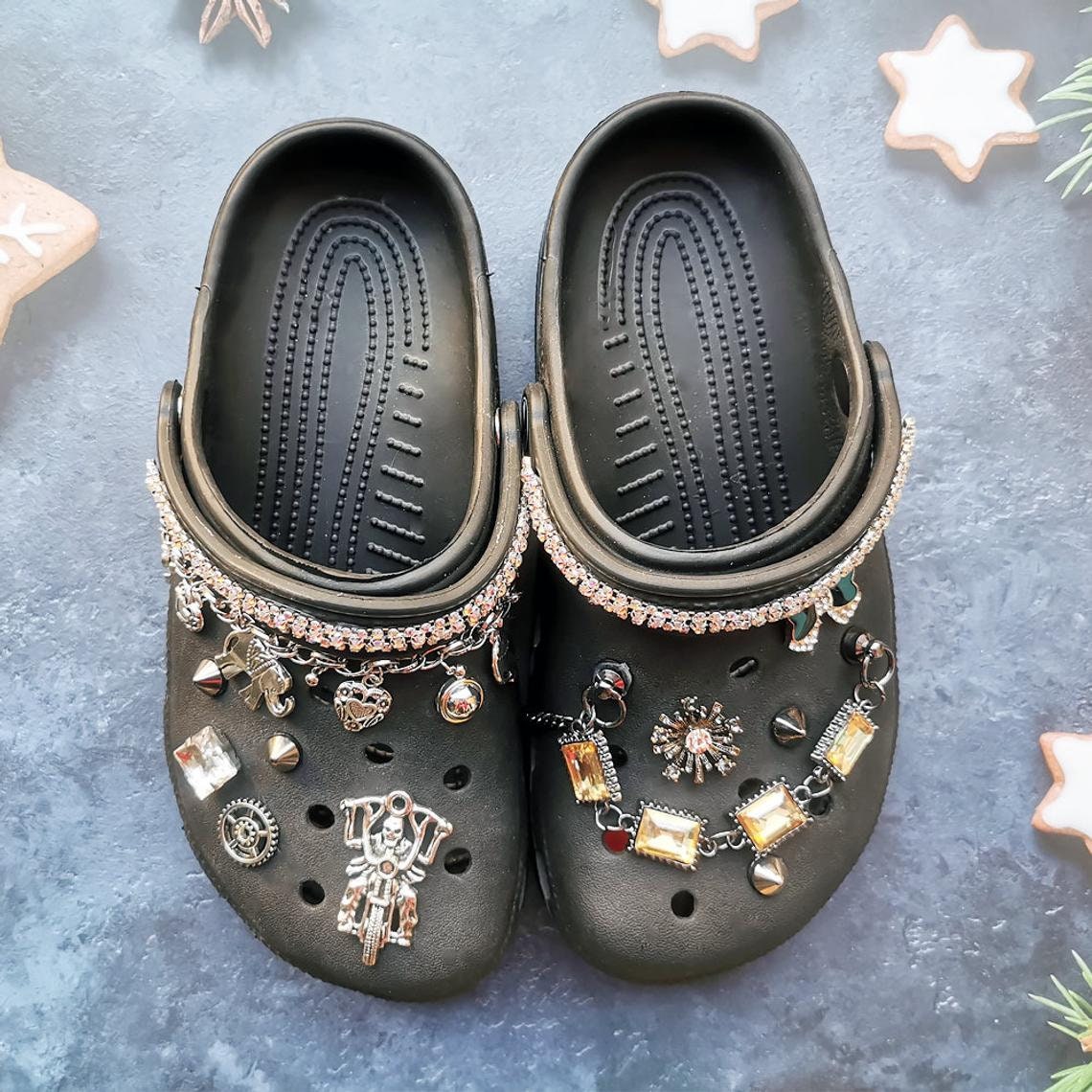 Croc Charms Set with Chain Retro Charms Pack Designer for | Etsy