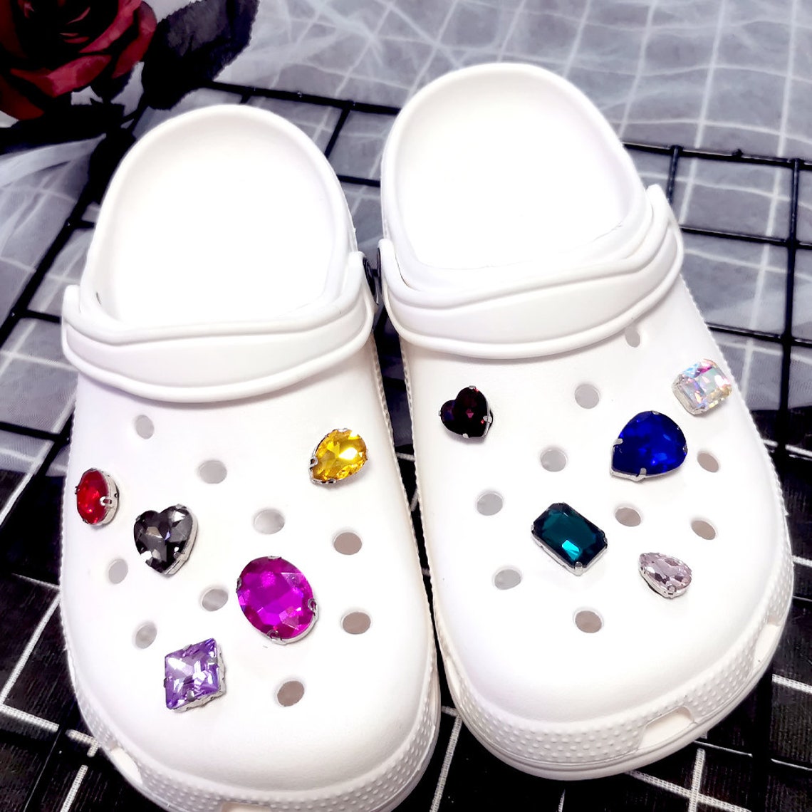 Croc Charms Set de 10 Diseñador Bling Joyería Rhinestone | Etsy