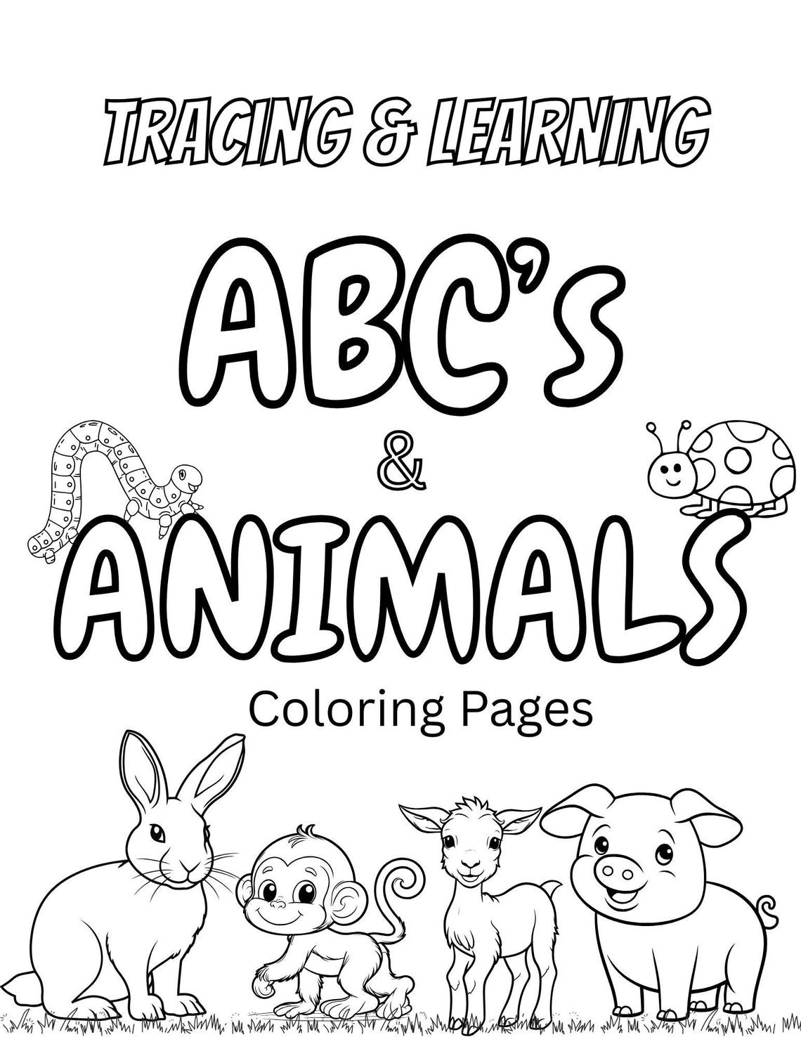 Tracing ABC and Coloring Digital Download 53 Pages A-Z - Etsy