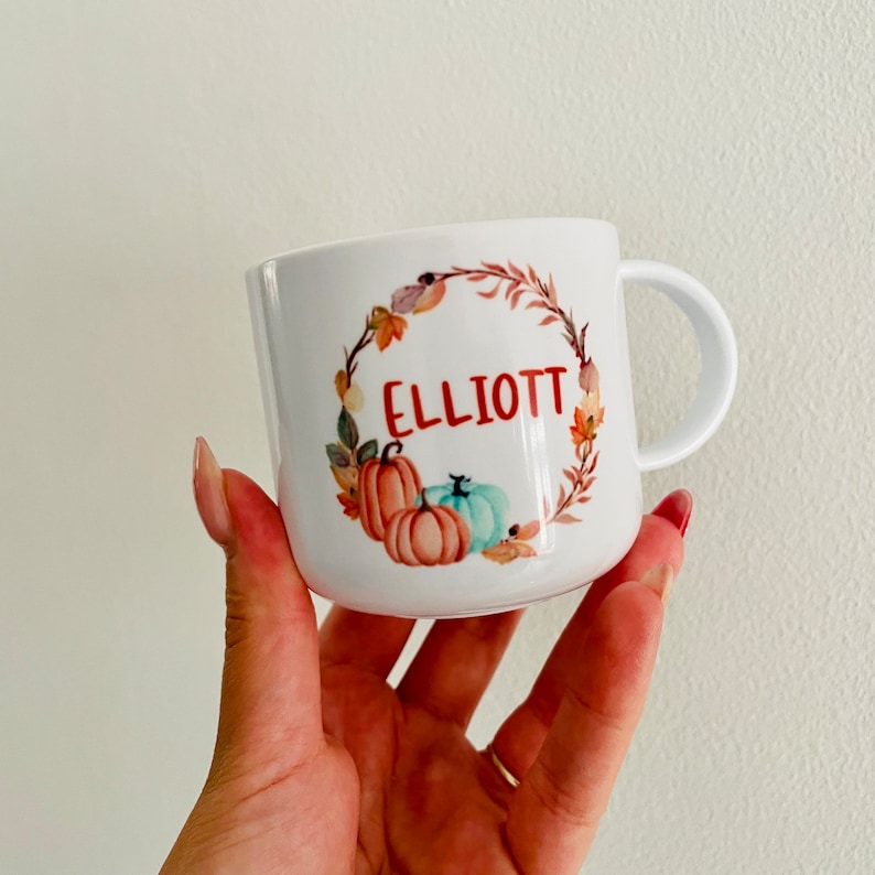 Personalised Autumn Kids Mug Kids Halloween Cup, Pumpkin Kids Mug, Hot ...